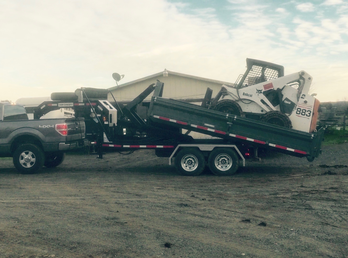 Cl162gn16- trailer 2 axles goose neck 16k capacity - for 16 to 18 foot ...