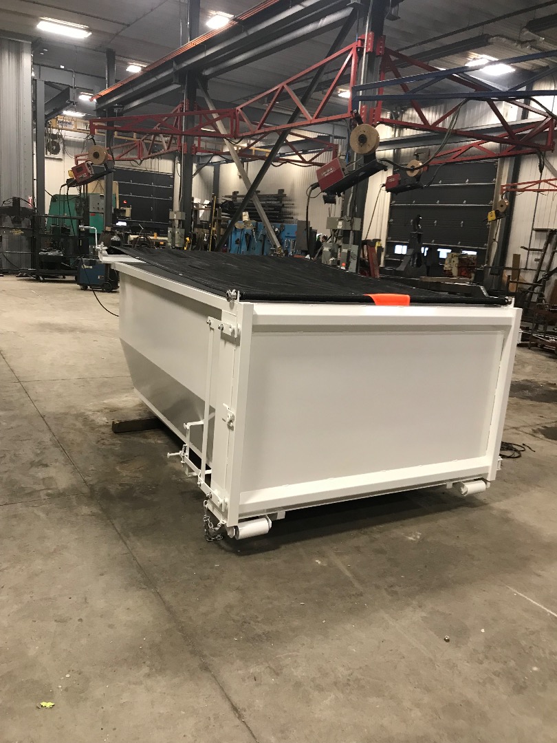 8 cubic yard container with tarp (on frame)