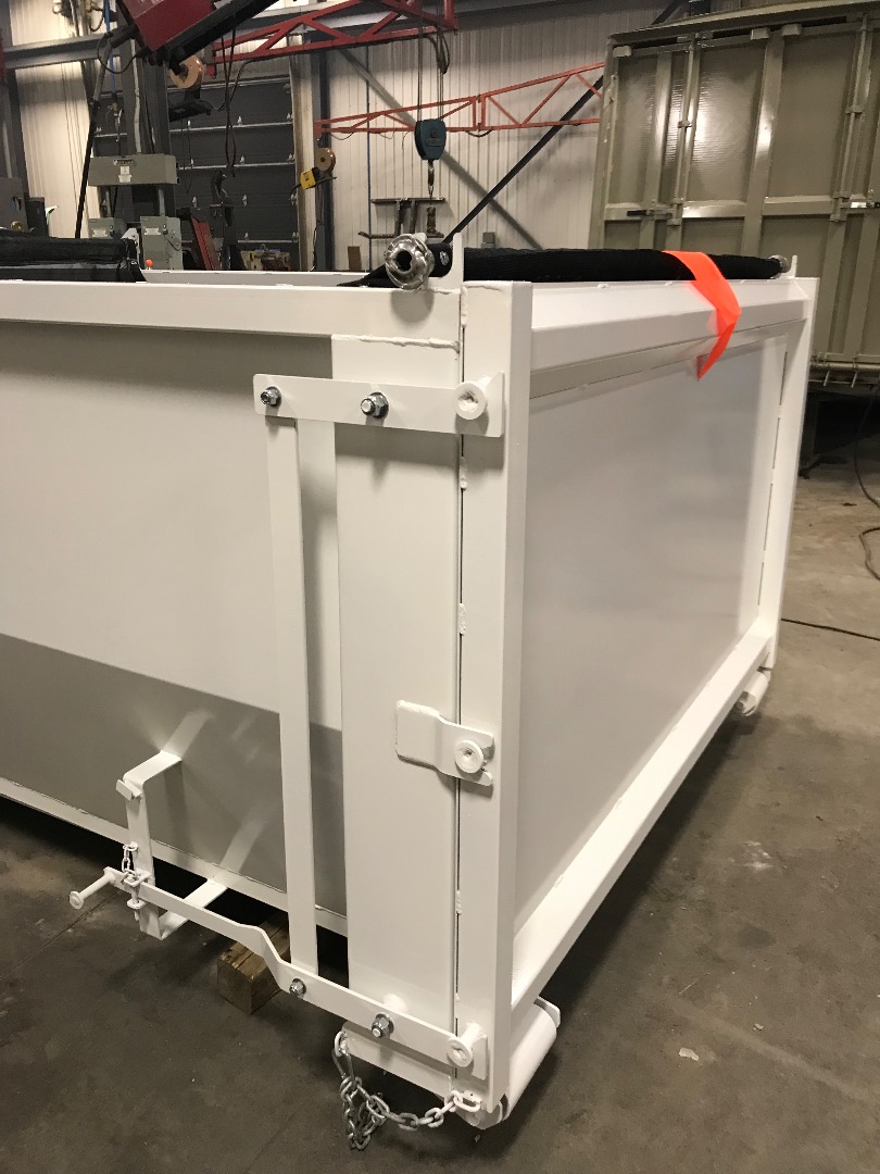 8 cubic yard container with tarp (on frame)